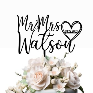 Personalized Wedding Cake Topper Custom Script Cake Topper for Winter ...
