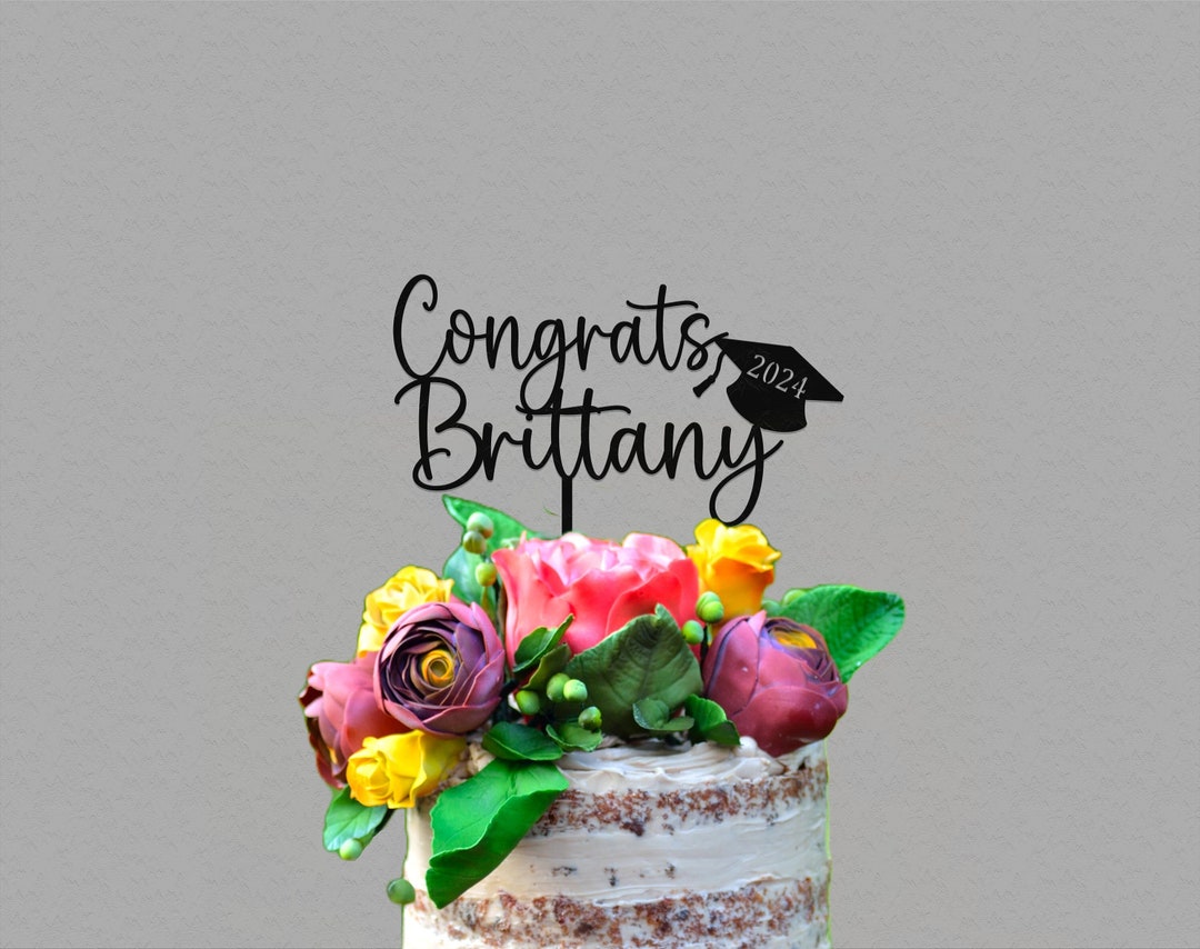 Congrats Grad Cake Topper Congratulations Graduation Party Decor ...