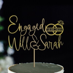 Engagement Ring Cake Topper / Personalized Engagement Cake - Etsy