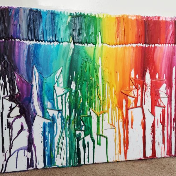 Melted Crayon Art - Etsy UK