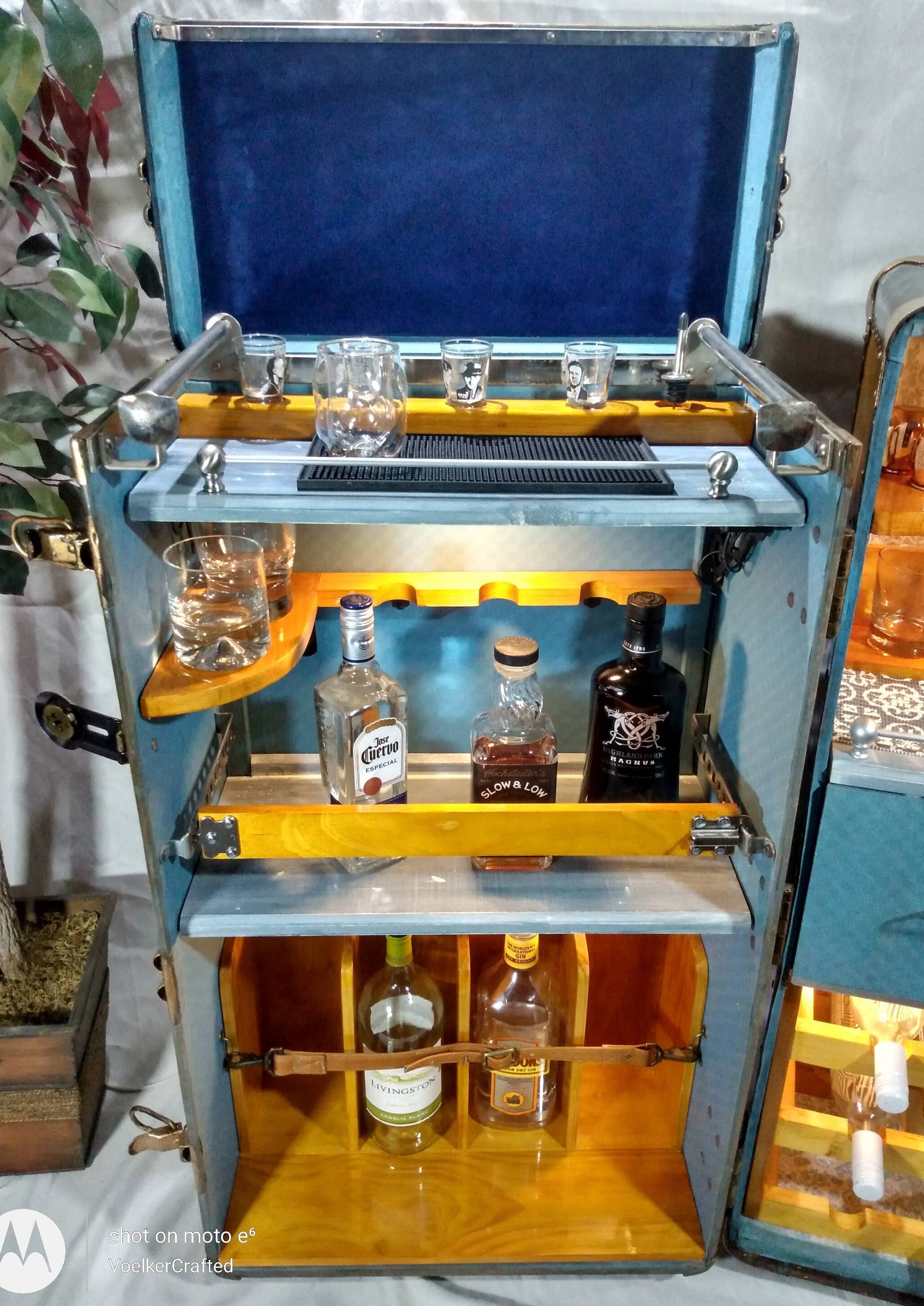 Authentic Hartmann Wardrobe Steamer Trunk Cocktail/wine Cabinet ...