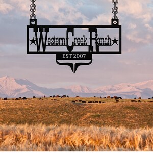 Customized Metal Farm Entrance Sign Large Ranch Sign Barn Decor ...