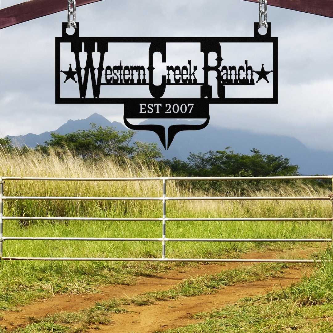 Customized Metal Farm Entrance Sign Large Ranch Sign Barn Decor ...