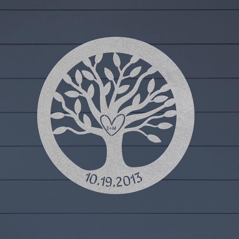 Tree With Initials Svg - Etsy