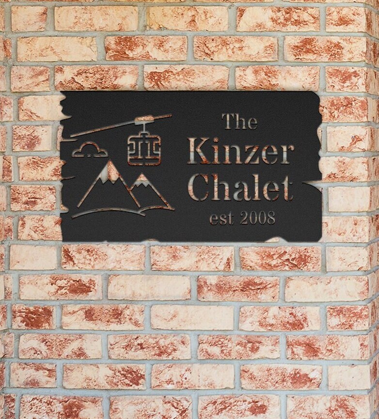 Custom Mountain Home Sign, Personalized Chalet Cabin Sign, Ski Chalet ...