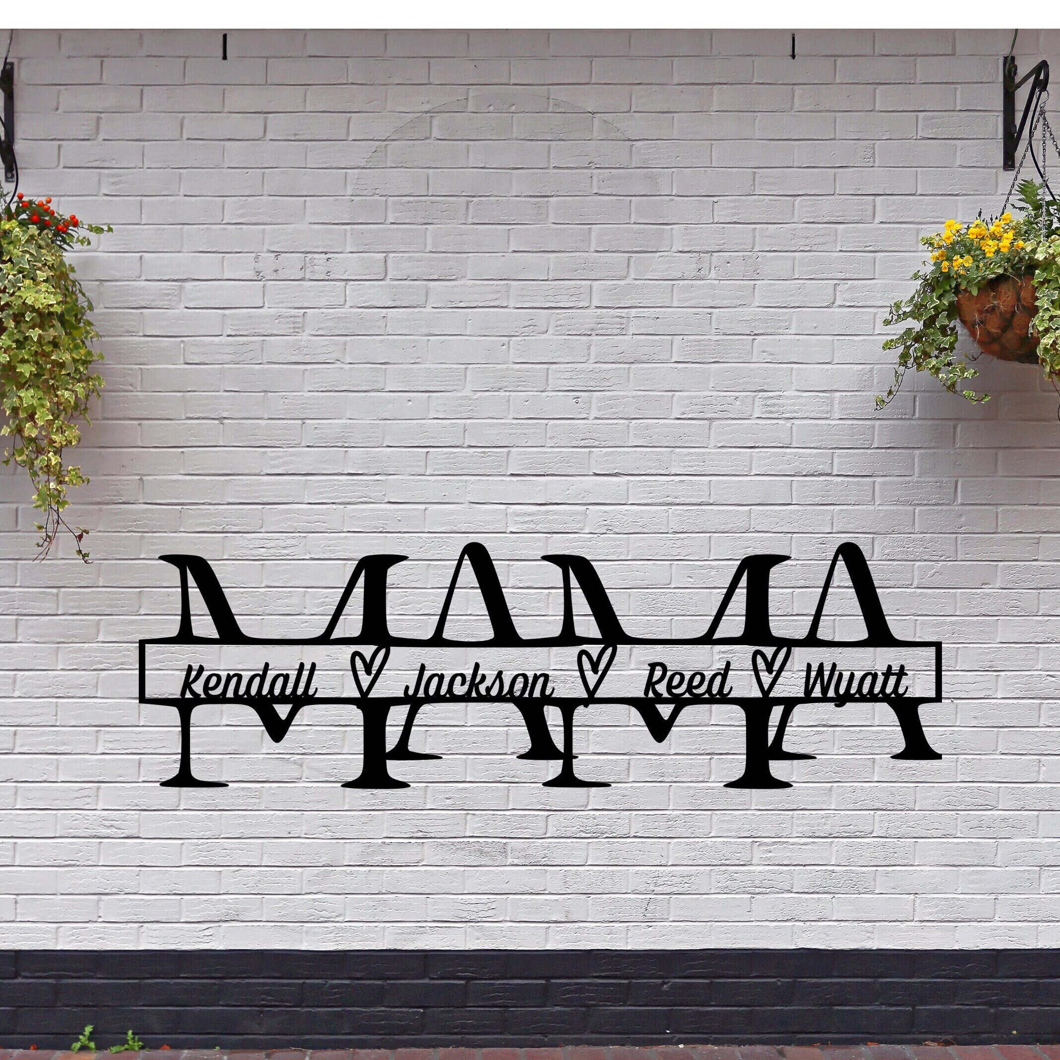 Mom Sign With Kids Names Personalized Mama Metal Wall Art - Etsy