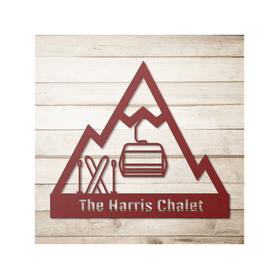 Custom Ski Chalet Cabin Sign Ski Chair Lift Mountain, Metal Wall Art ...