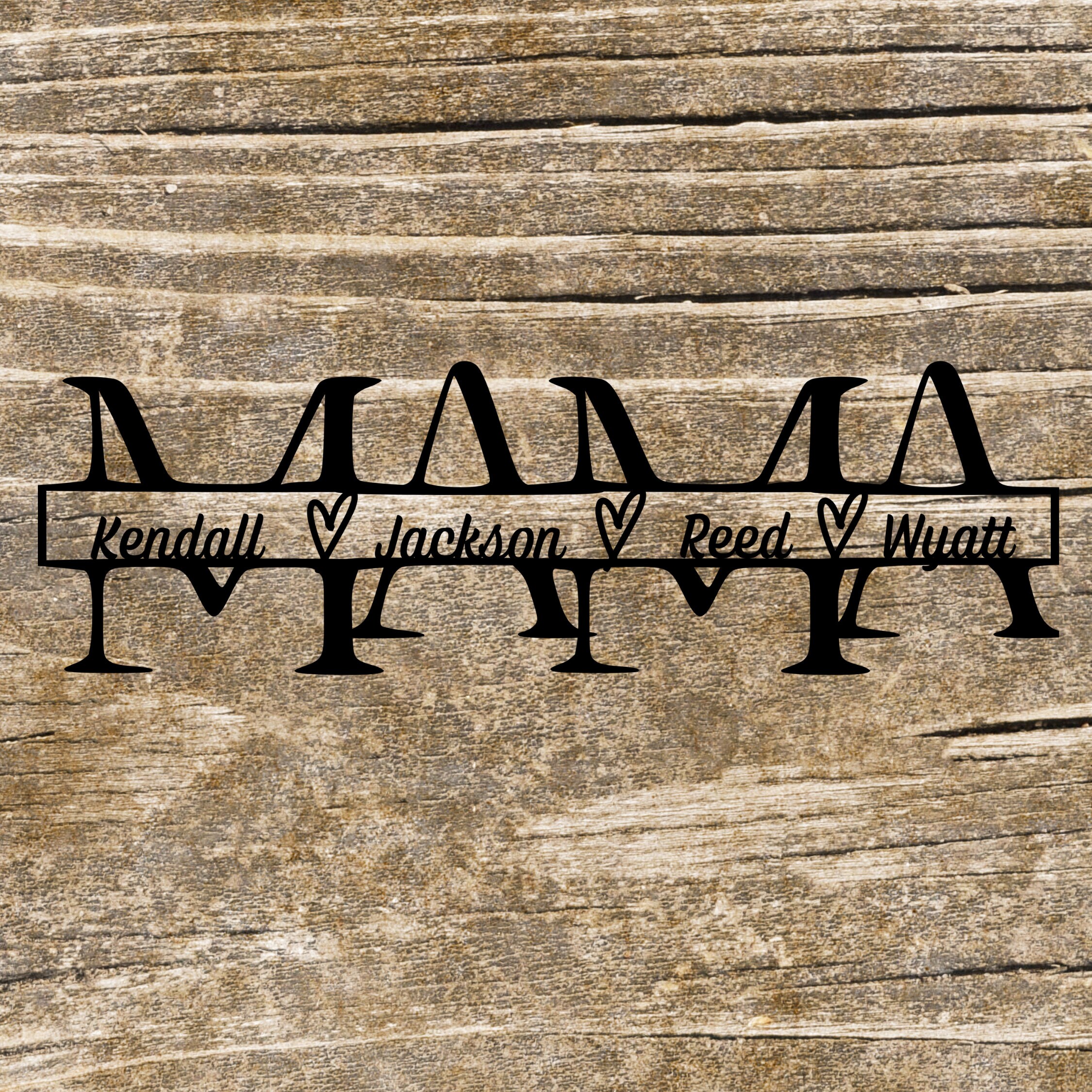 Mom Sign With Kids Names, Personalized Mama Metal Wall Art Sign, Mother ...