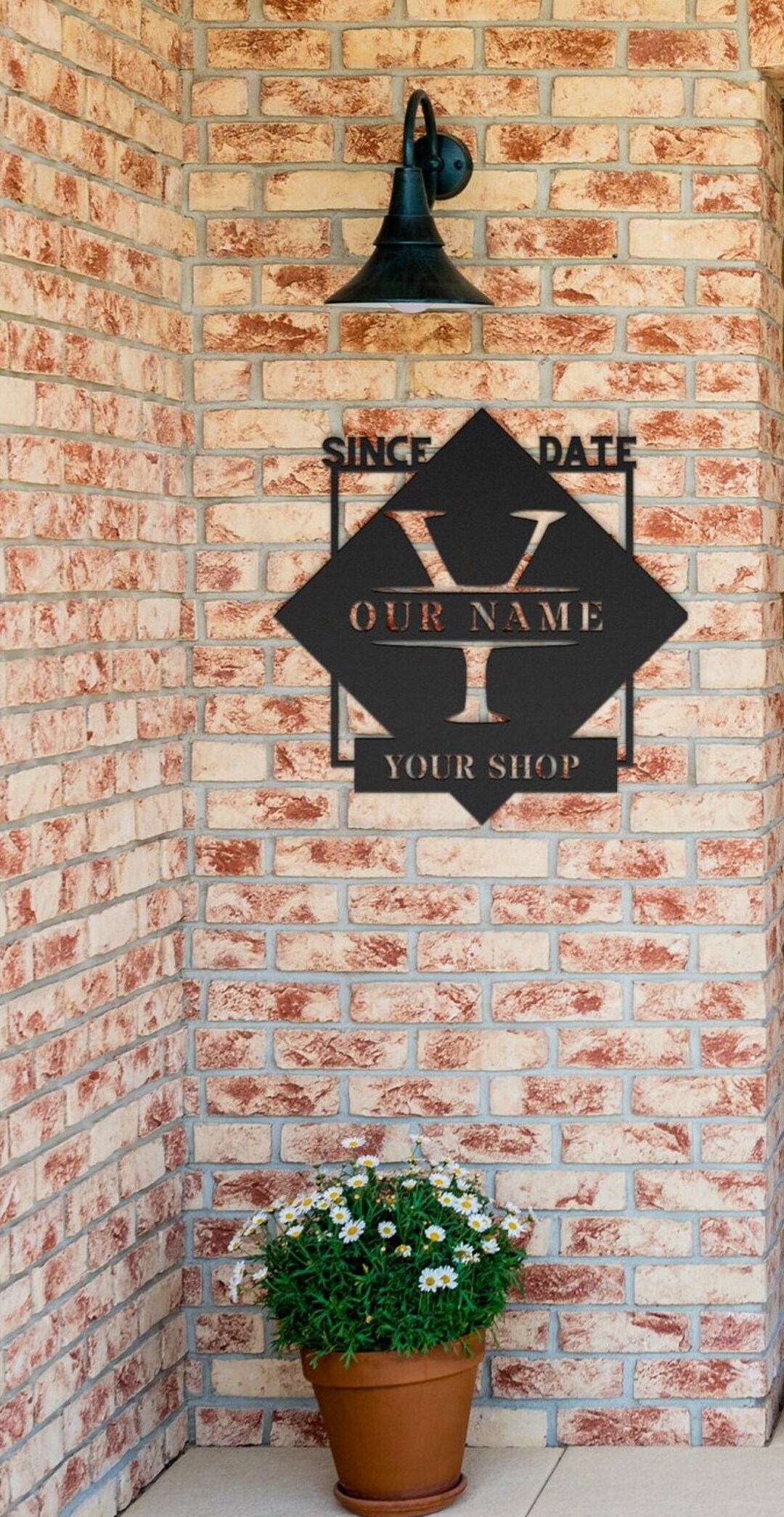 Customized Business Name Monogram Sign Since Date Your Business Name ...