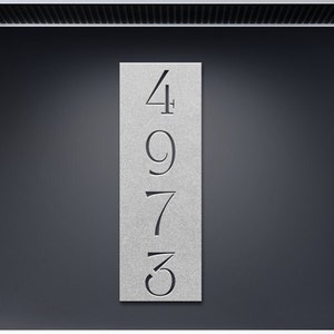 Mid Century Modern Vertical House Number Sign Retro Metal - Etsy