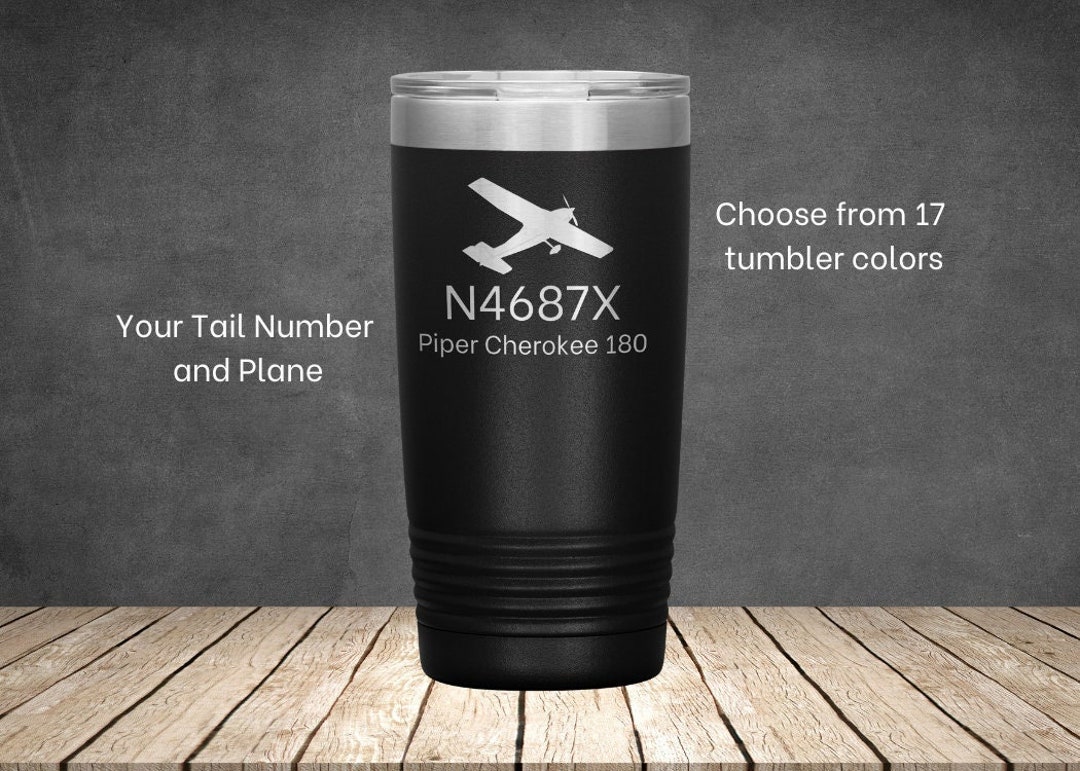 Pilot Gift Custom Airplane Tail Number Tumbler Aviation Gifts for Pilot ...