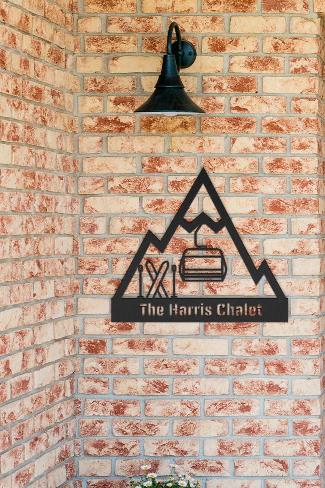 Custom Ski Chalet Cabin Sign Ski Chair Lift Mountain, Metal Wall Art ...