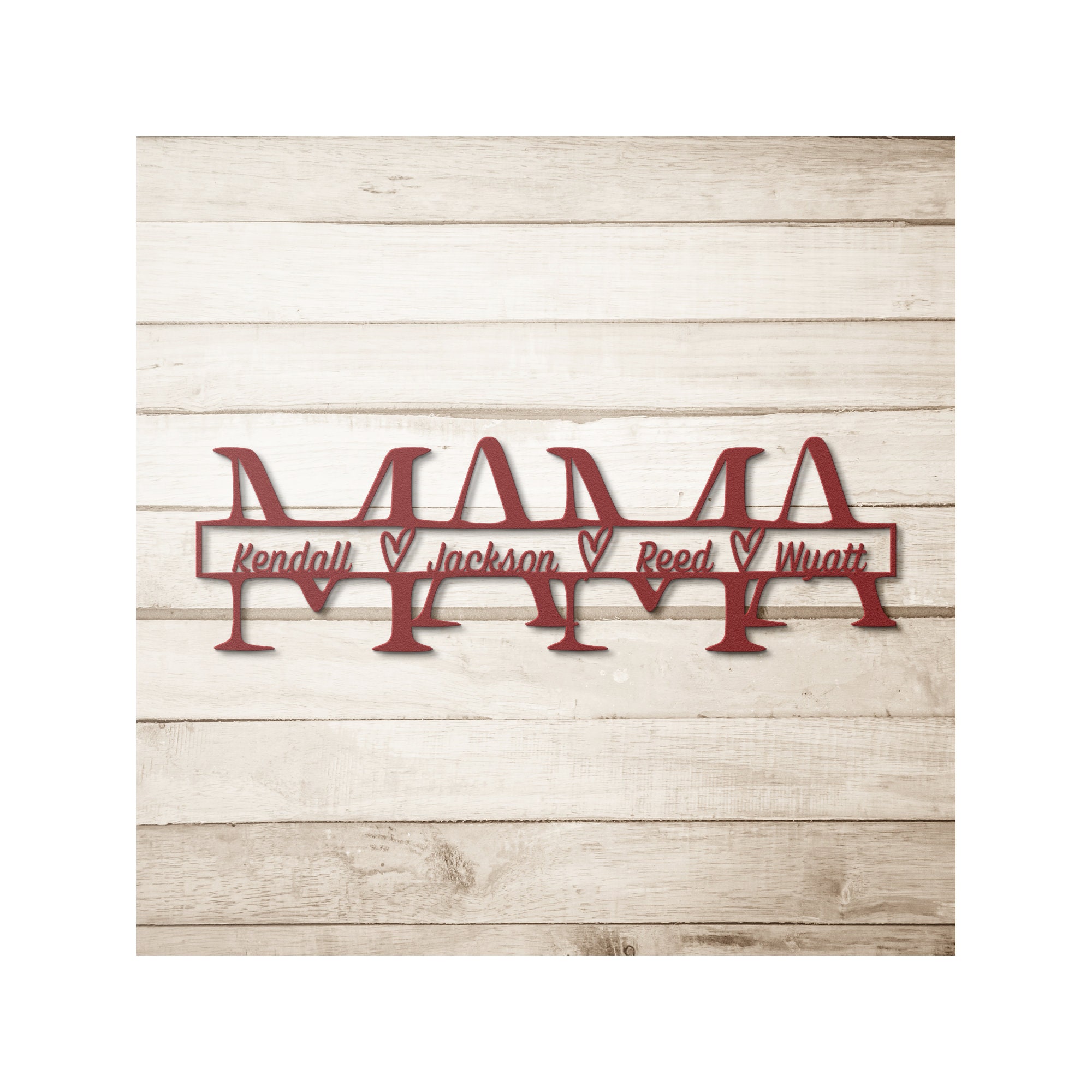 Mom Sign With Kids Names, Personalized Mama Metal Wall Art Sign, Mother ...