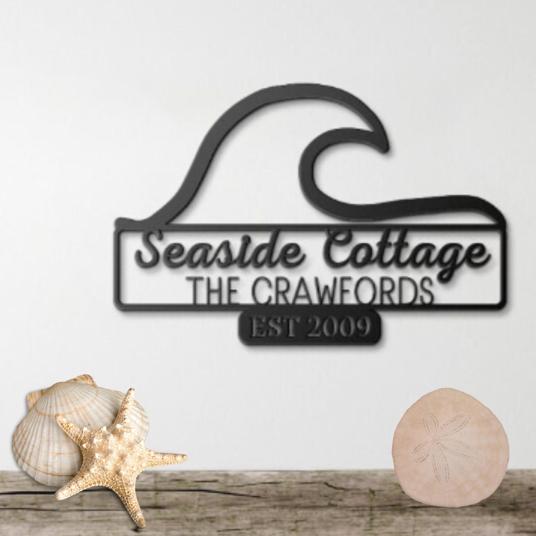 Beach House Sign, Custom Beach House Sign, Custom Cottage Metal Sign ...