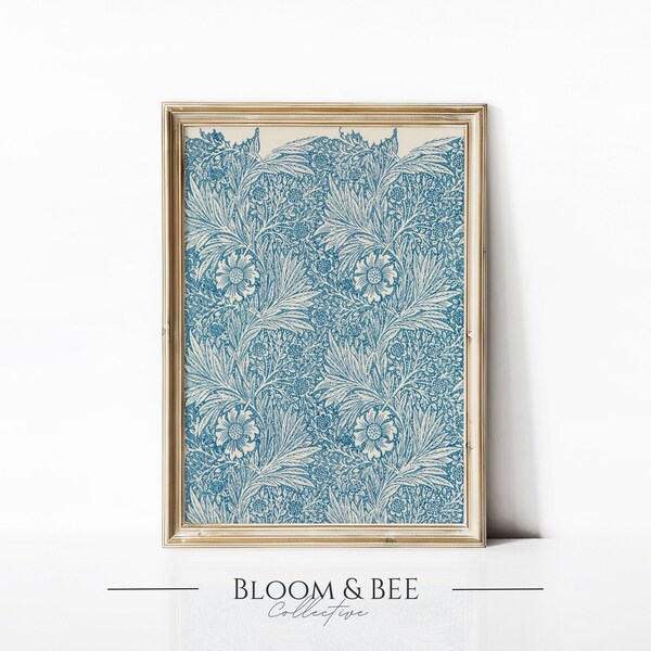Blue Block Print Wallpaper - Etsy