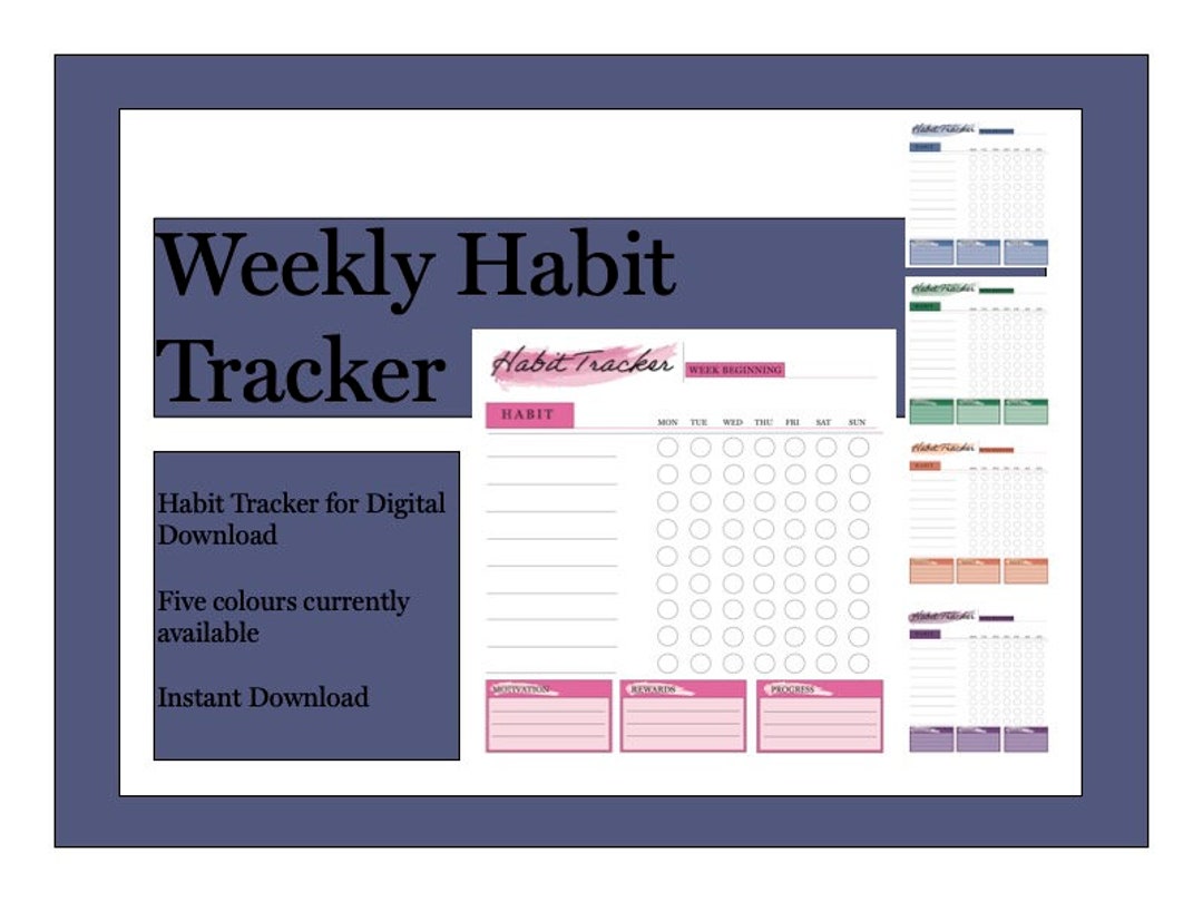 Habit Tracker - Digital PDF Planner - Etsy