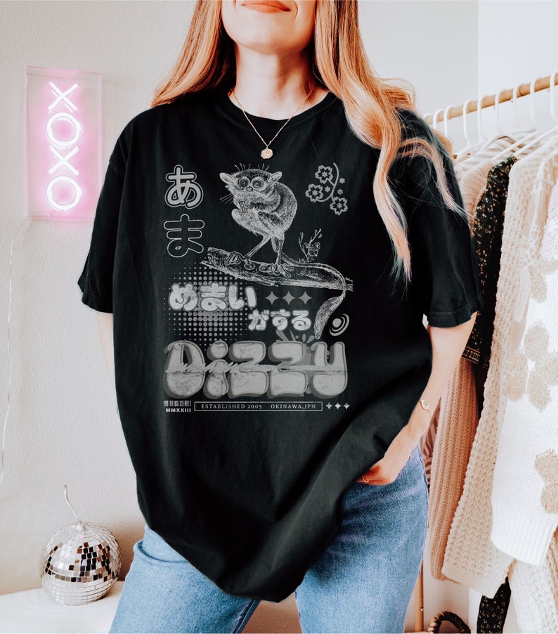 Streetwear Japanese T Shirt Japan Harajuku T-shirt Cyberpunk Vintage ...