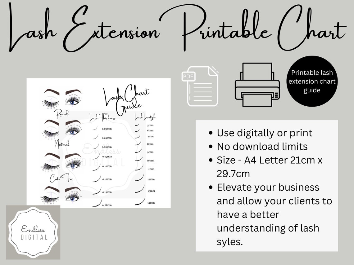 Lash Extension Chart Guide: Lash Mapping & Training (PDF) - Etsy