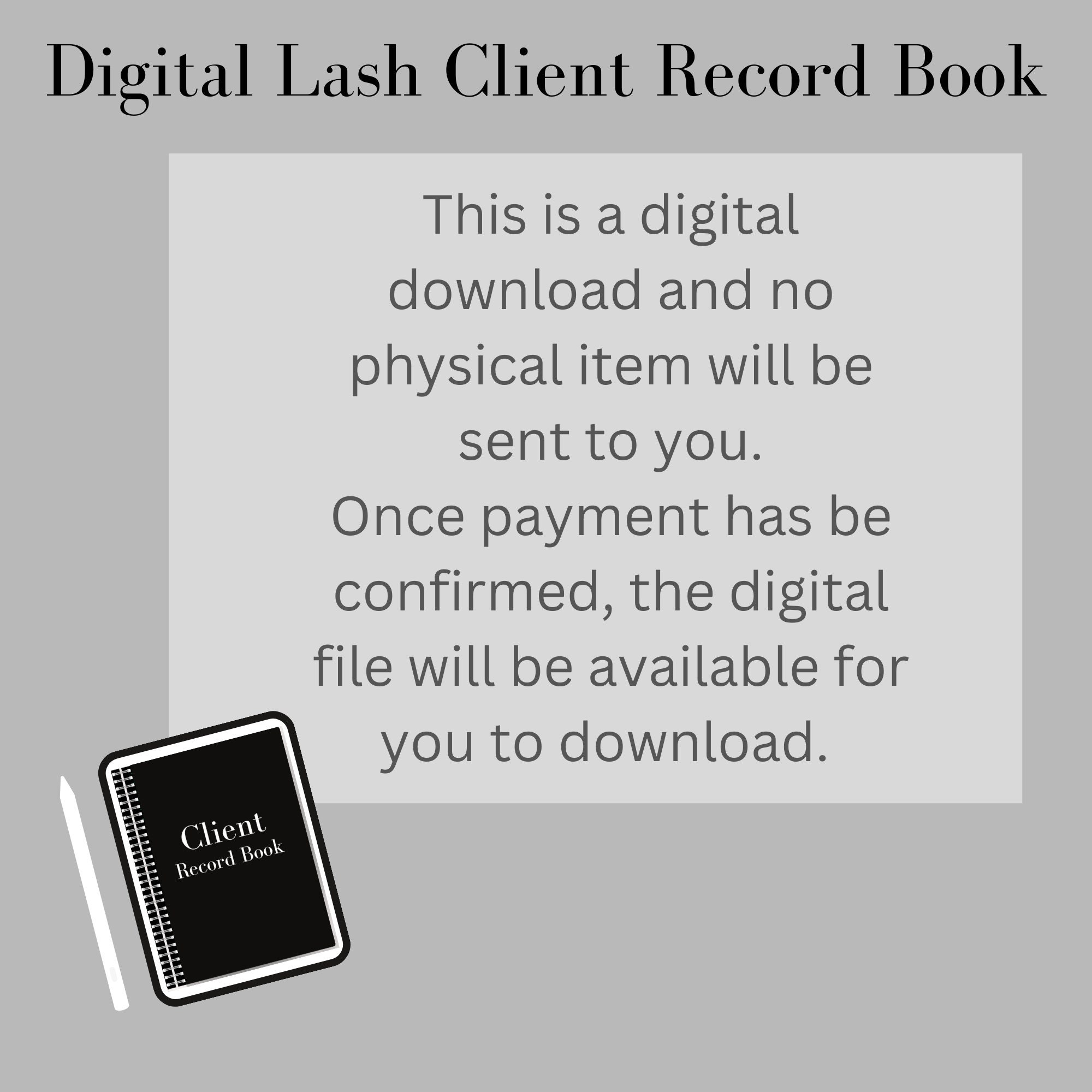 2024 Digital Lash Client Record Book, Lash Tech Planner, Business ...