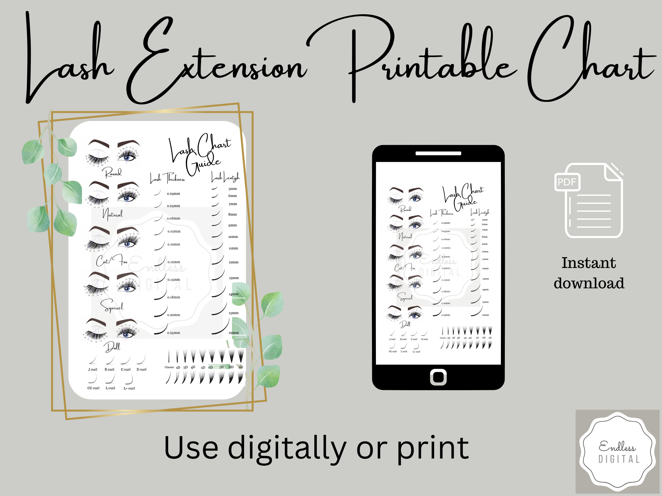 Lash Extension Chart Guide: Lash Mapping & Training (PDF) - Etsy