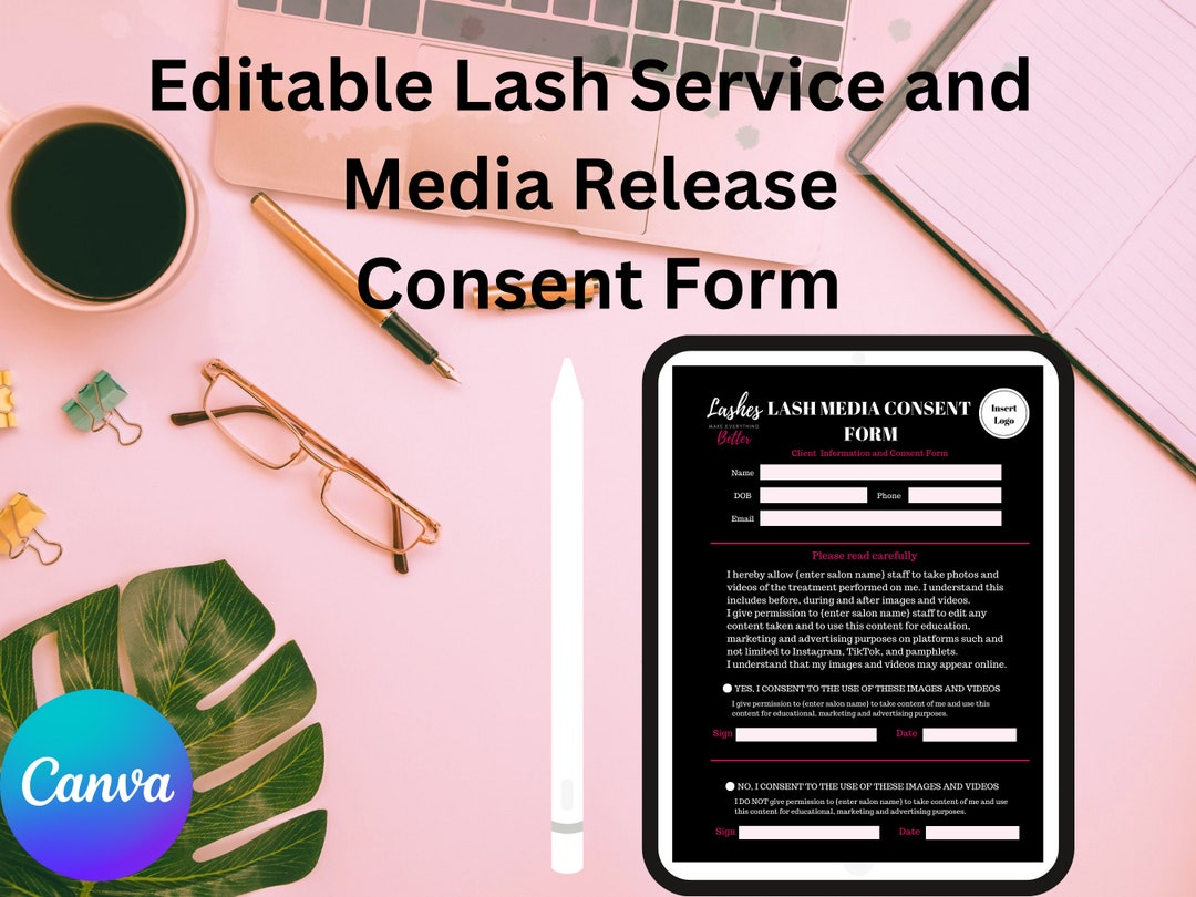 Editable Lash Consent and Media Release Forms, Lash Intake Form ...