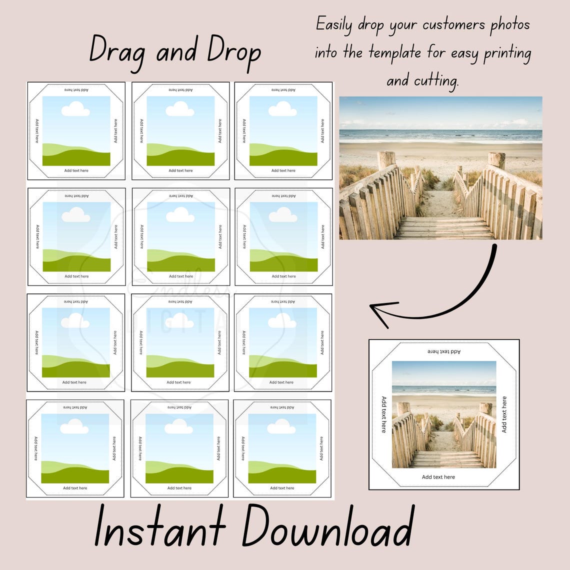 DIY Printable Photo Magnet Template | Instant Download | 2"x2" Size - Etsy