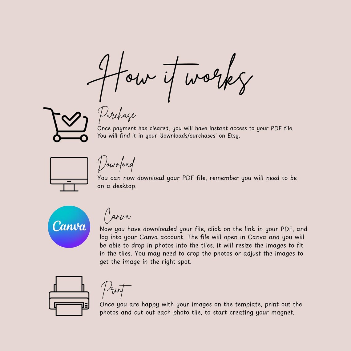 DIY Printable Photo Magnet Template | Instant Download | 2"x2" Size - Etsy