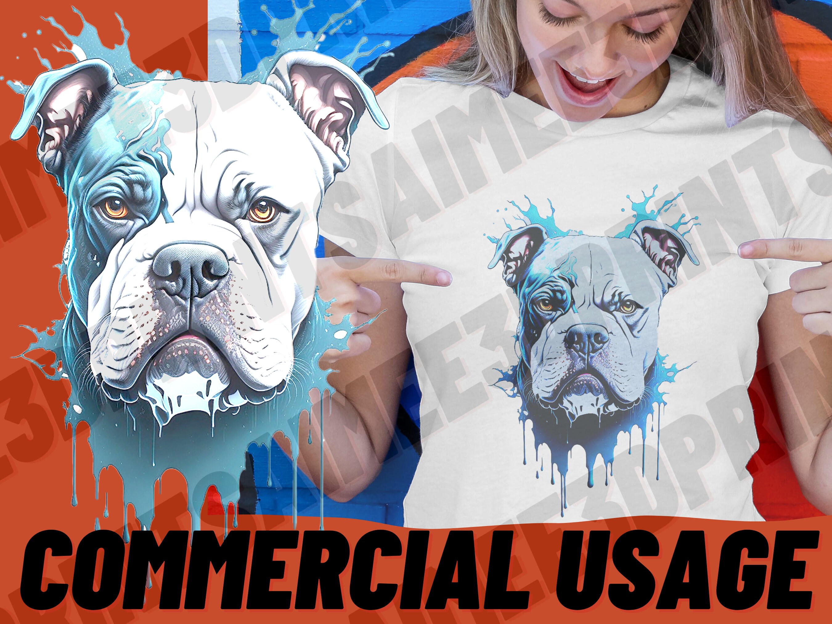 Bulldog Head Svg American Bull Dog Face Colorful Dog Png Dawg Shirt ...
