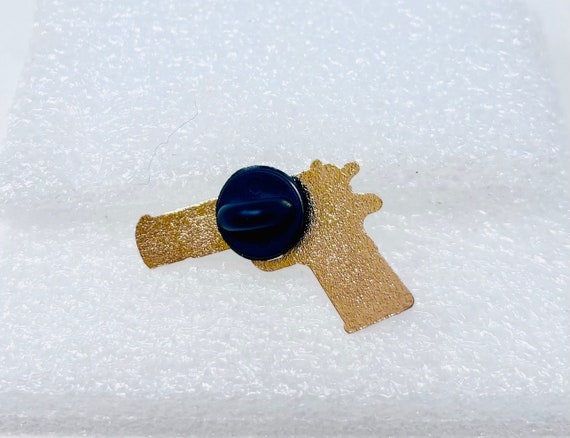 Gold pistol M1911 gun enamel pin - Gem