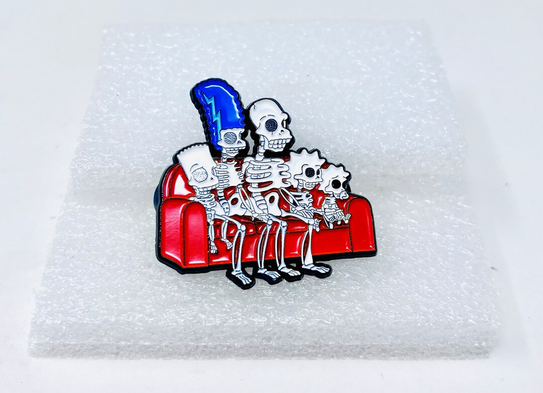 The Simpsons Skeleton Halloween Couch Enamel Pin - Etsy