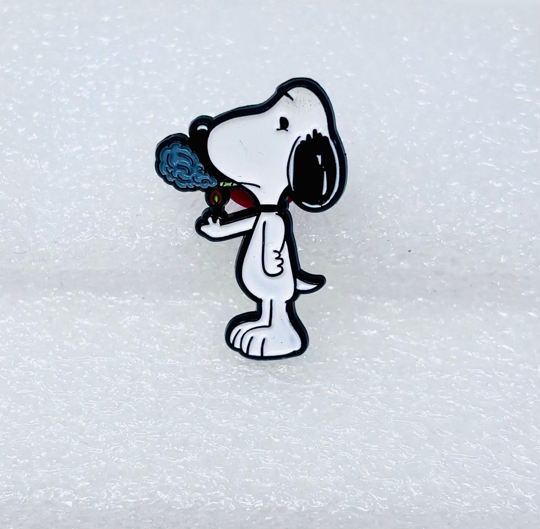 Snoopy Puff Smoking Enamel Pin - Etsy