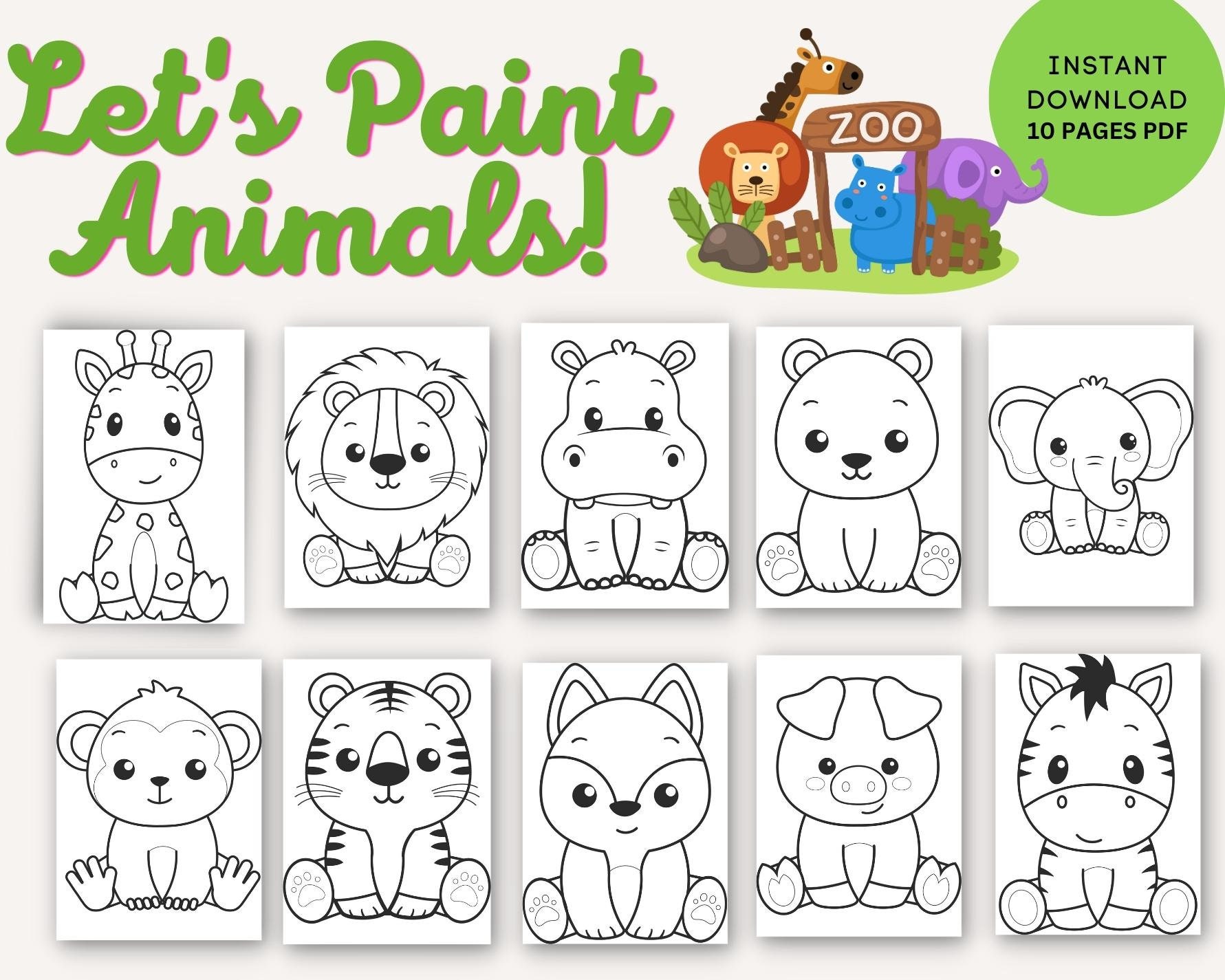 Animal Coloring Pages-1 PDF (10 Pages)- Cute and Fun Animal Theme ...