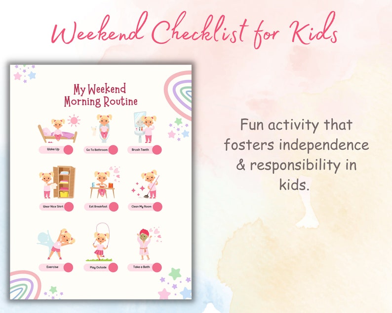 Checklist for Kidsweekend Morning Routine - Etsy