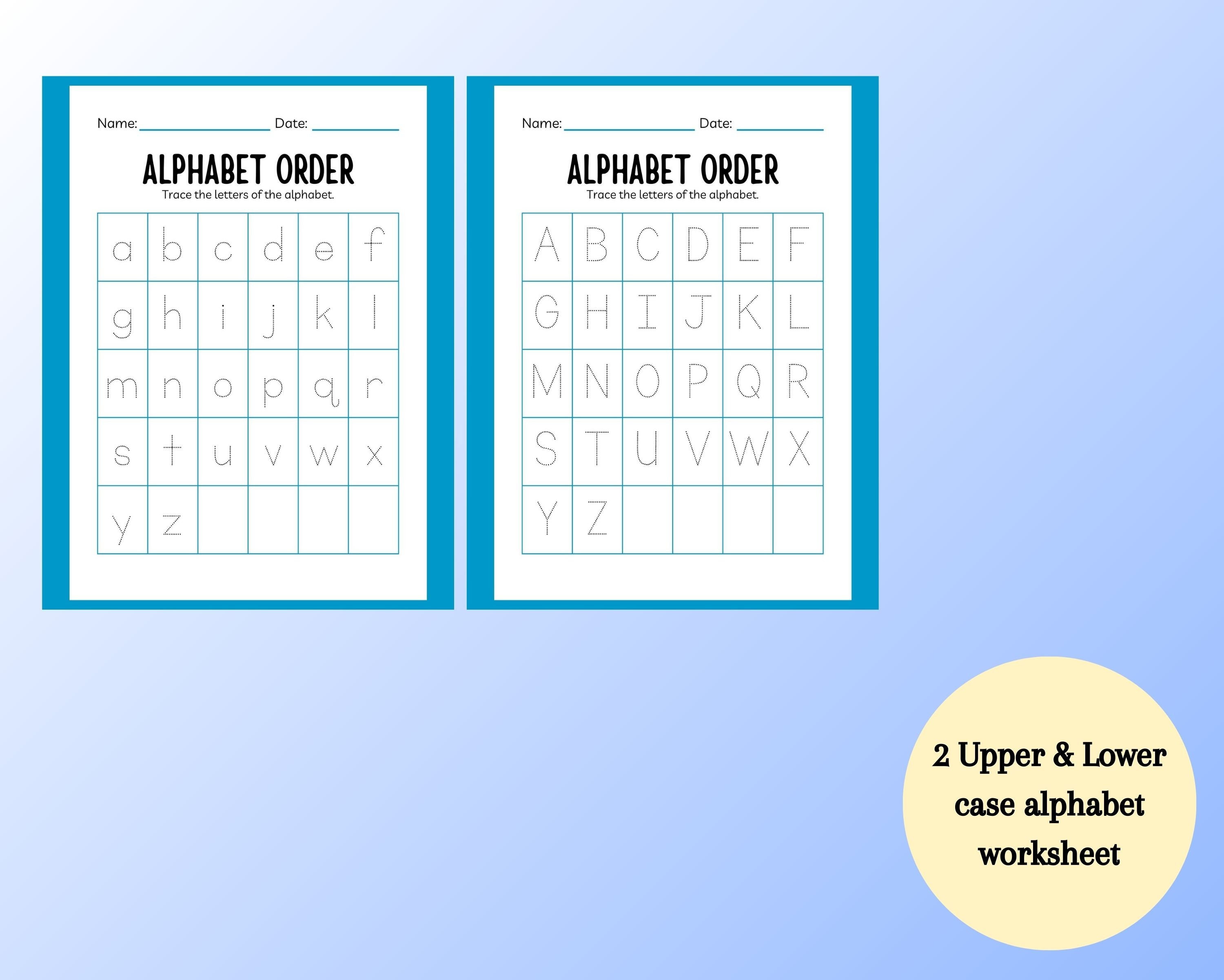 Preschool Alphabet Workbook 108 Printable Worksheets - Etsy