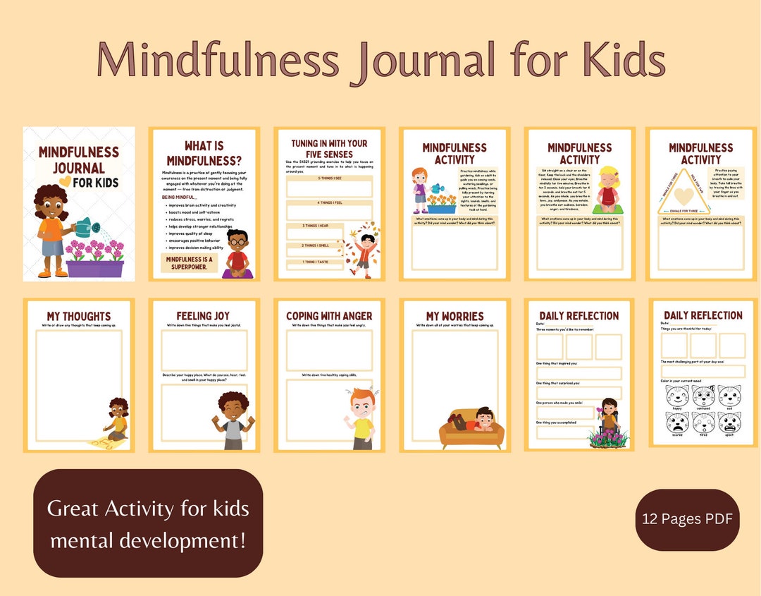 Mindfulness Journal for Kids - Etsy