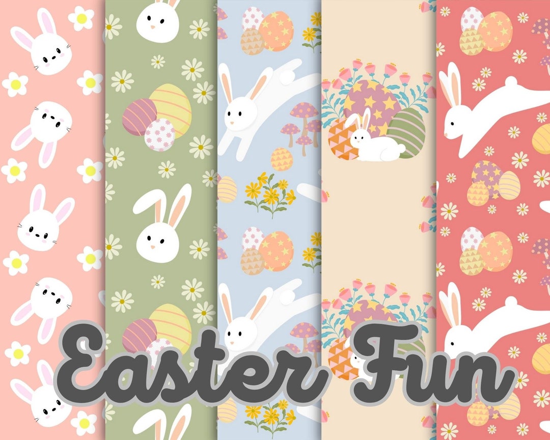 Easter Fun Digital Paper-easter Theme Backgrounds-12+ 2 Surprise ...