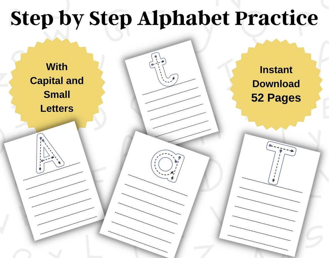 Alphabet Practice for Kids With Steps - Etsy
