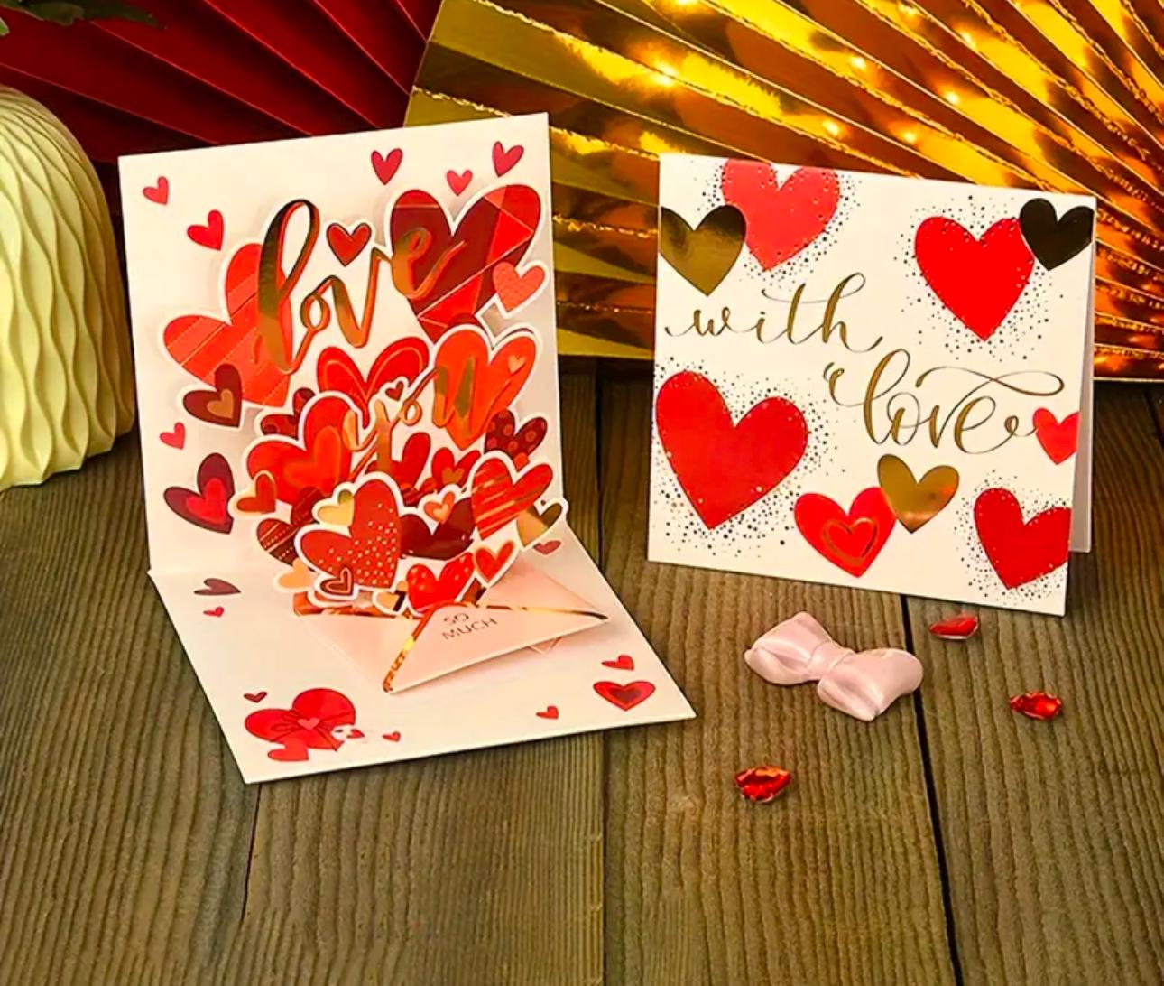With Love Pop-up 3D Card| Laser Cut Handmade Card| Love You so Much ...