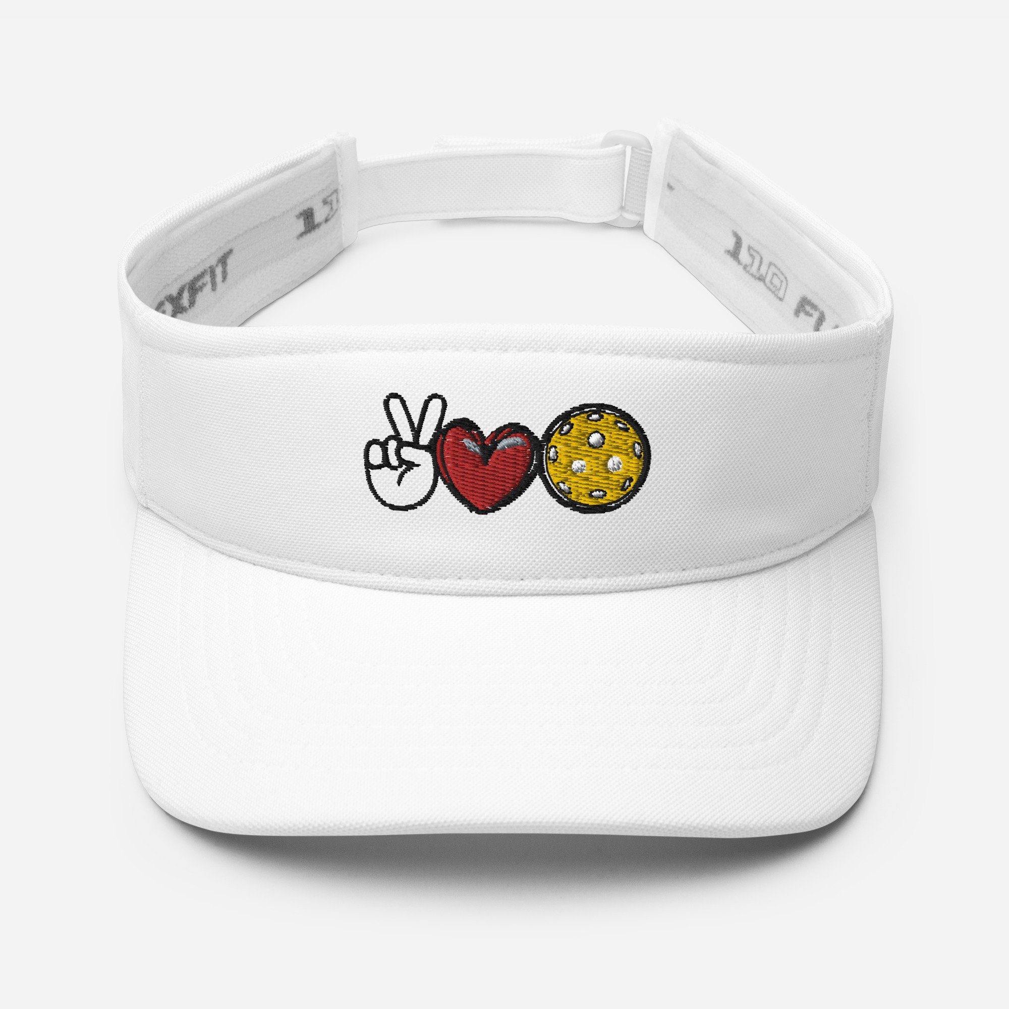 Peace, Love, Pickleball Embroidered WHITE Pickleball Visor Super Cute ...
