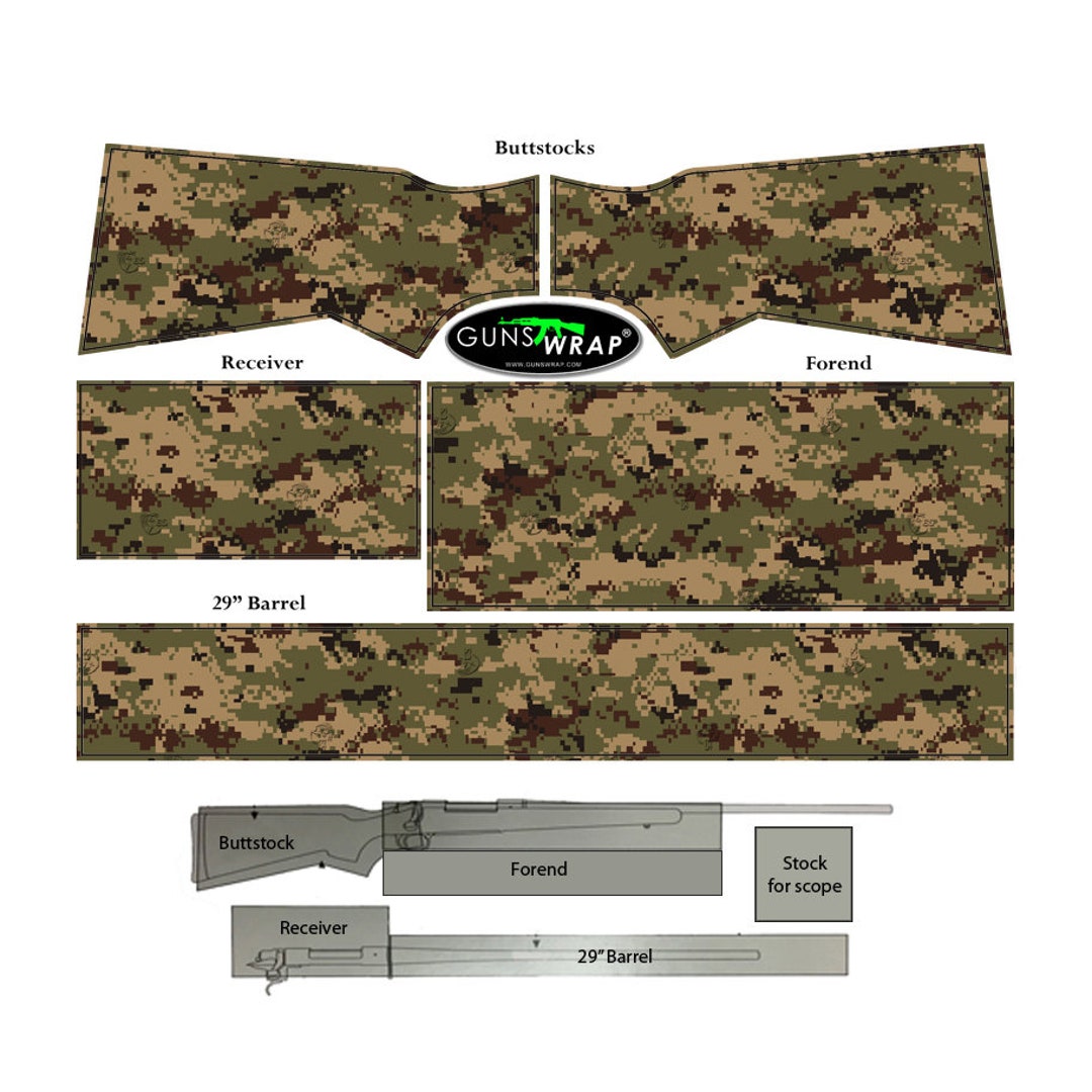 Camo Set Wrap Skins Premium Vinyl Sheet 3M Matt Adhesive Pre-cut PIXEL ...