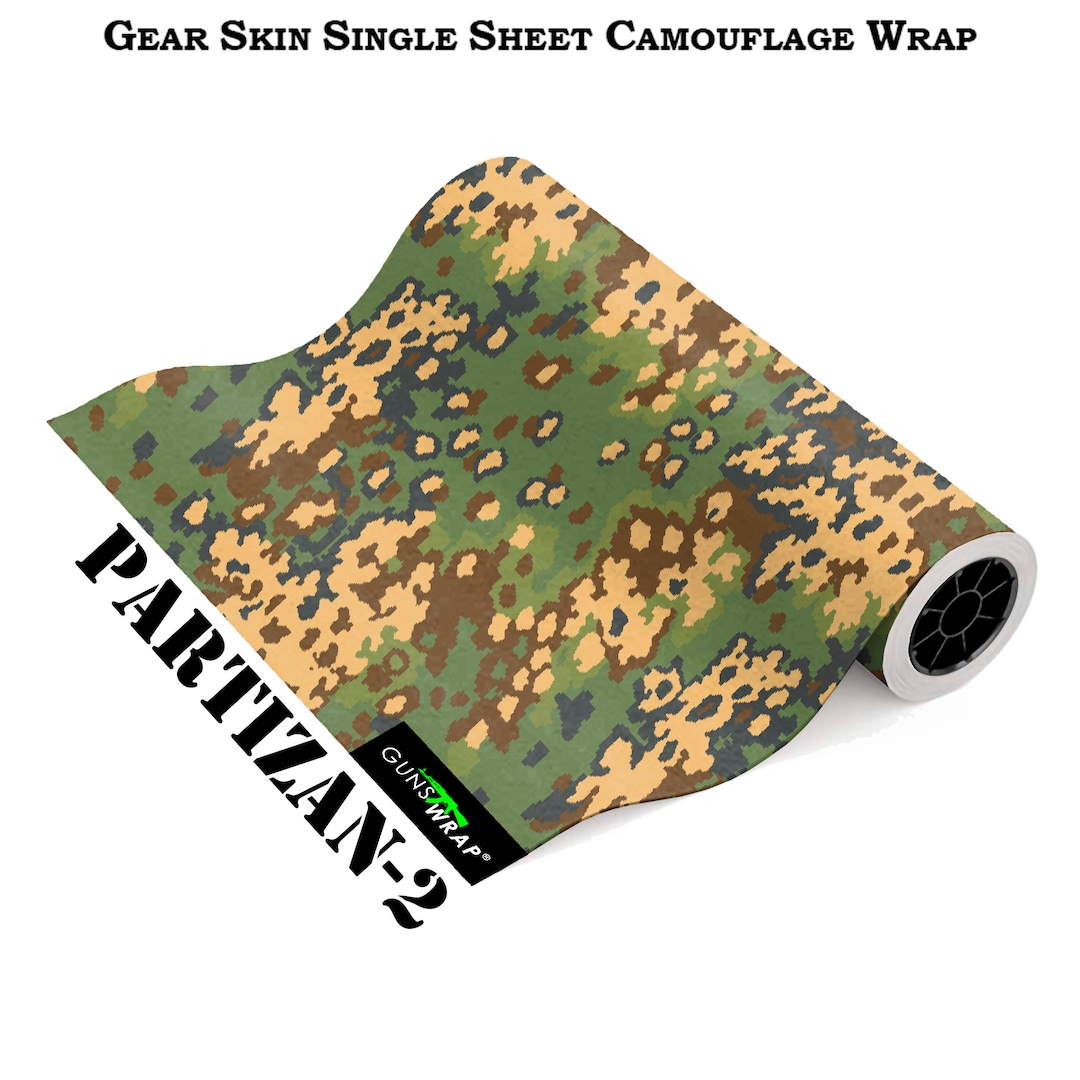 Camo Wrap Roll Premium Vinyl Sheet 3M Matt Adhesive 7,8x39in PARTIZAN-2 ...