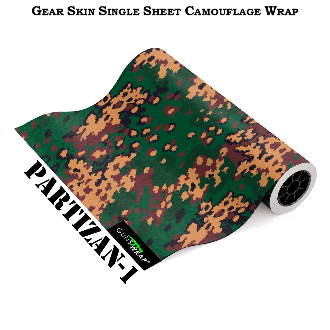 Camo Wrap Roll Premium Vinyl Sheet 3M Matt Adhesive 7,8x39in PARTIZAN-1 ...