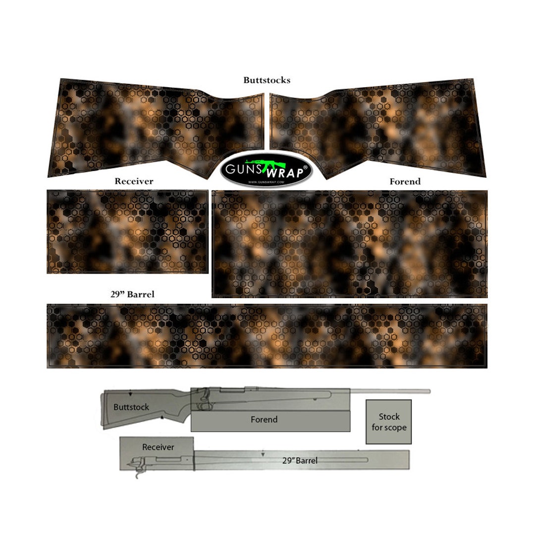 Camo Set Wrap Skins Premium Vinyl Sheet 3M Matt Adhesive Pre-cut HONEY ...