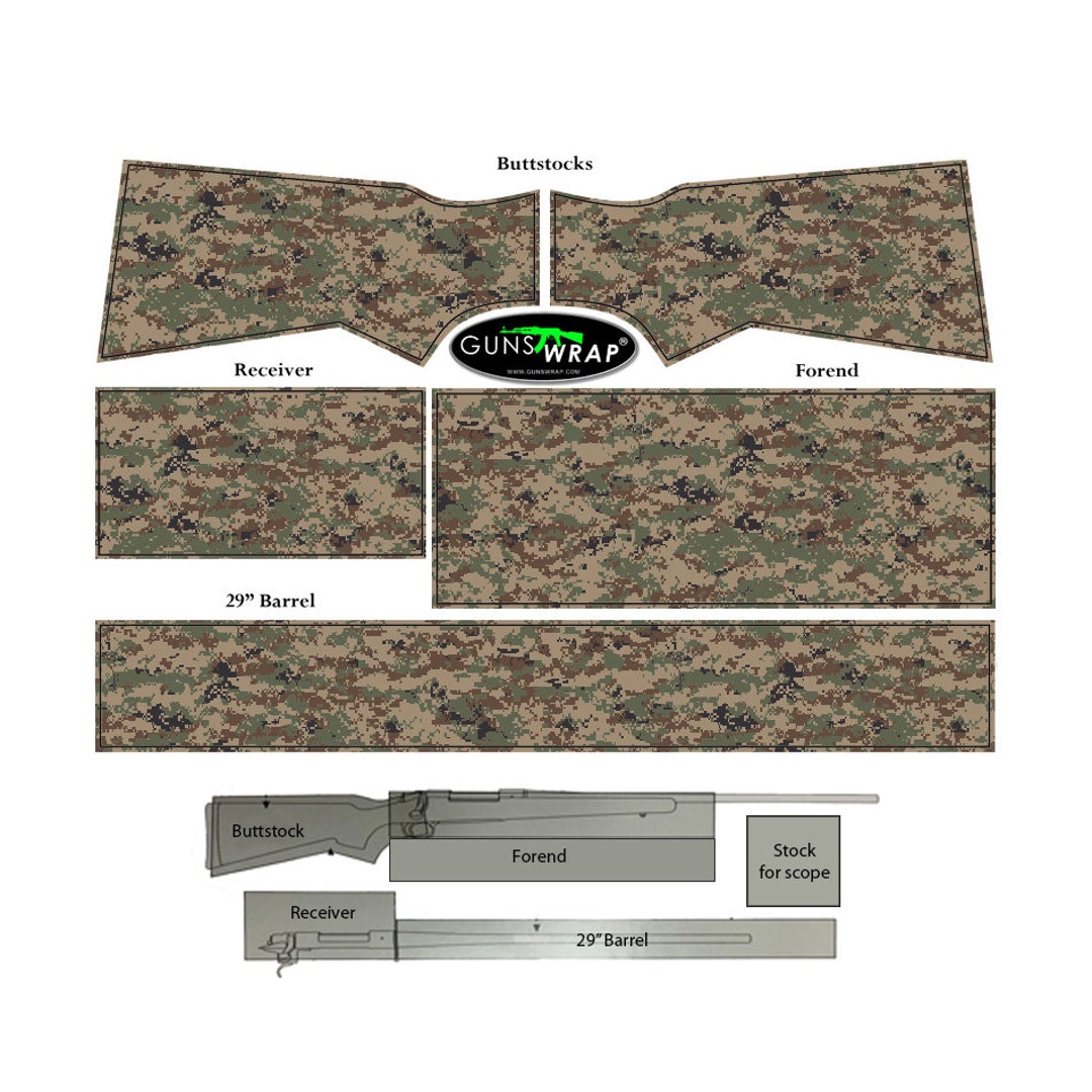 Camo Set Wrap Skins Premium Vinyl Sheet 3M Matt Adhesive Pre-cut SPAT ...