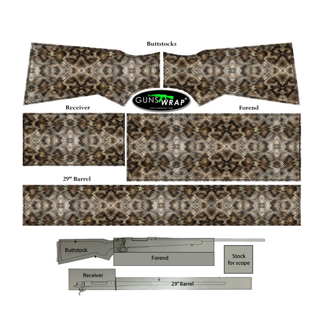 Camo Set Wrap Skins Premium Vinyl Sheet 3M Matt Adhesive Pre-cut SNAKE ...