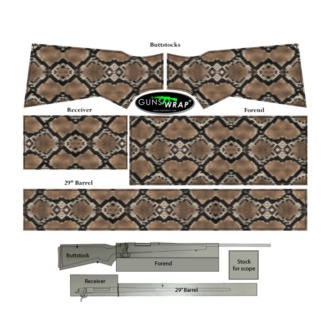 Camo Set Wrap Skins Premium Vinyl Sheet 3M Matt Adhesive Pre-cut SNAKE ...