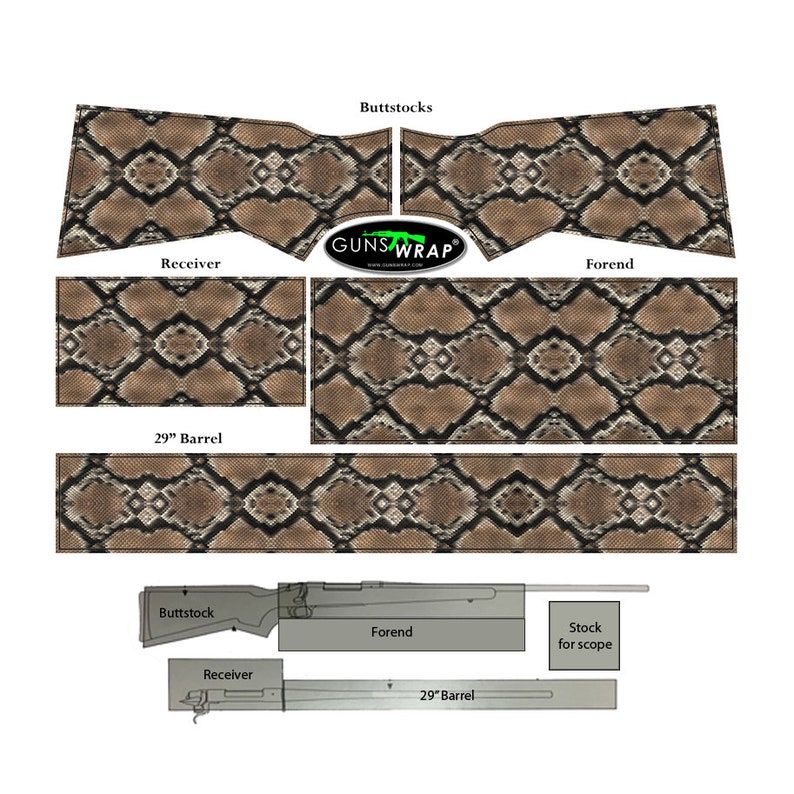 Camo Set Wrap Skins Premium Vinyl Sheet 3M Matt Adhesive Pre-cut SNAKE ...