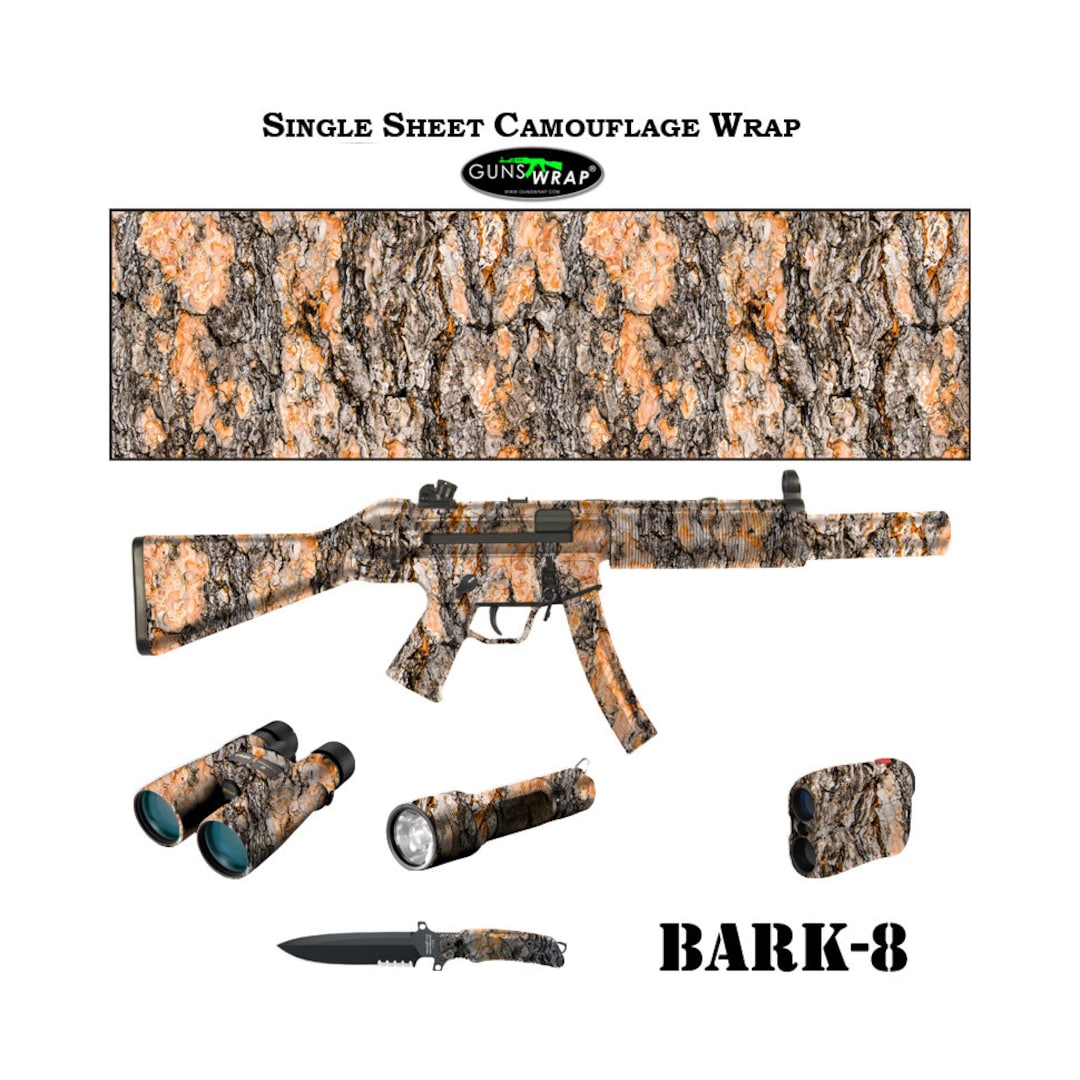 Camo Wrap Roll Premium Vinyl Skin Sheet 3M Matt Adhesive 7,8x39in BARK ...