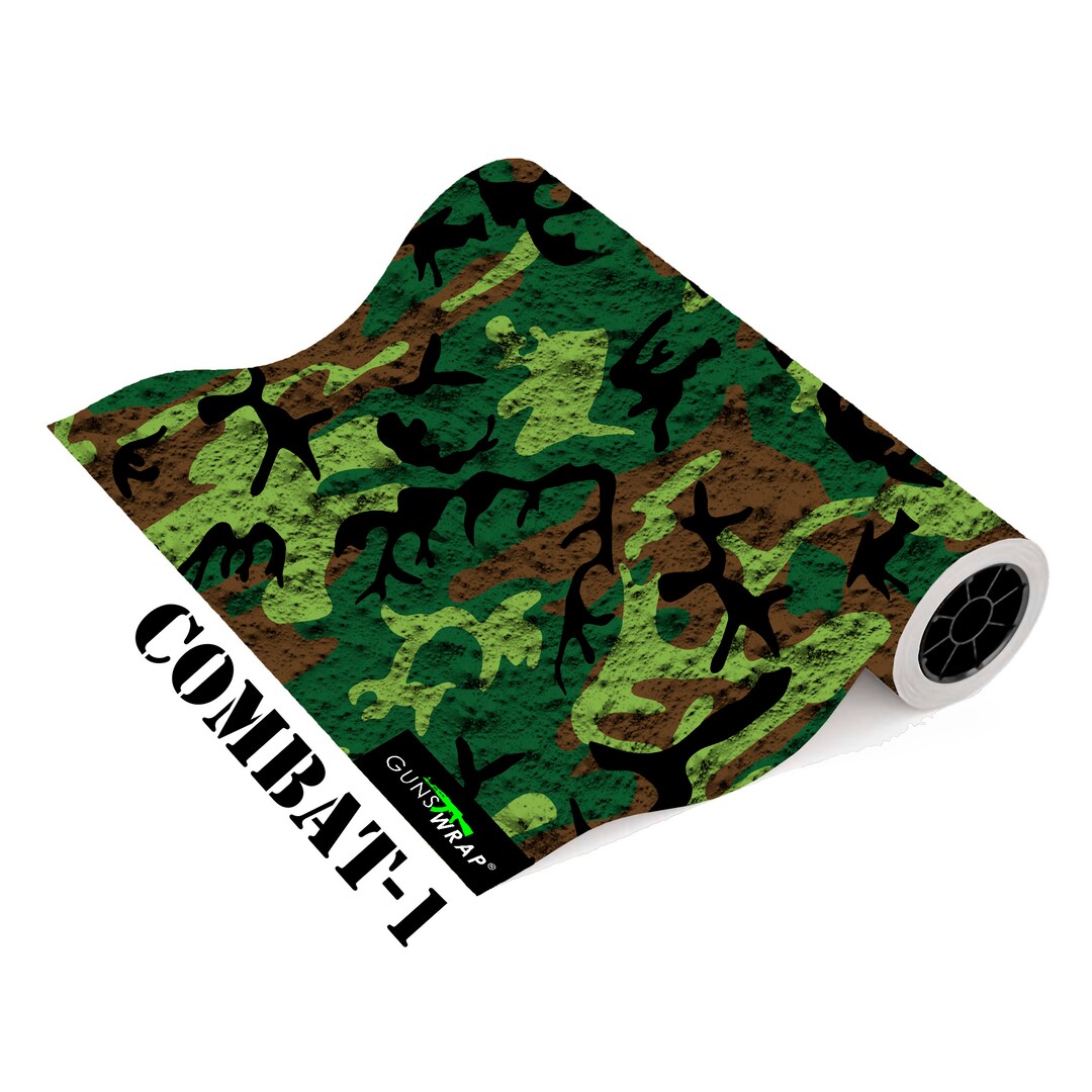 Camo Wrap Roll Premium Vinyl Sheet 3M Matt Adhesive 7,8x39in COMBAT-1 ...