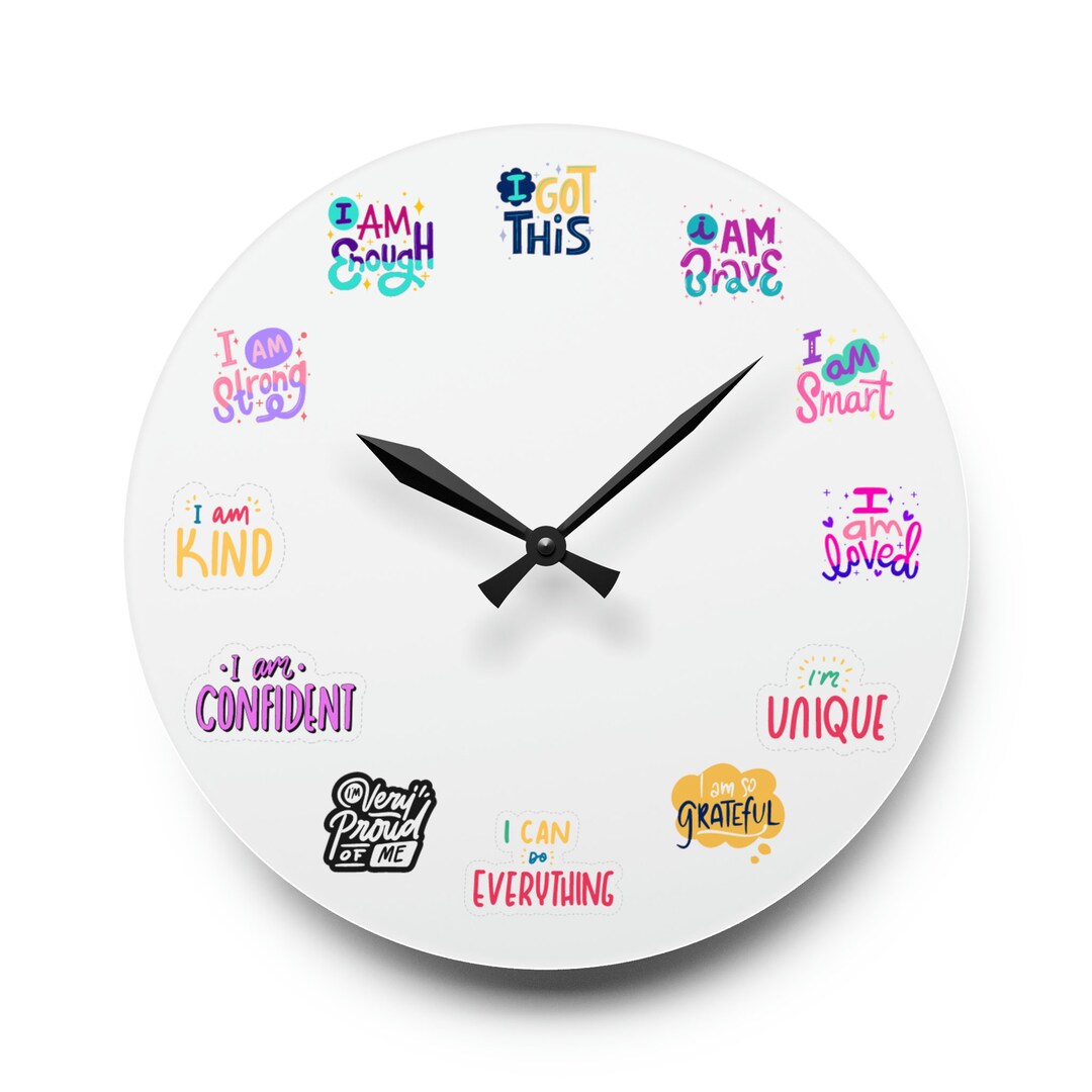 I Am Enough Magical Moments - Acrylic Wall Clock | Positive ...
